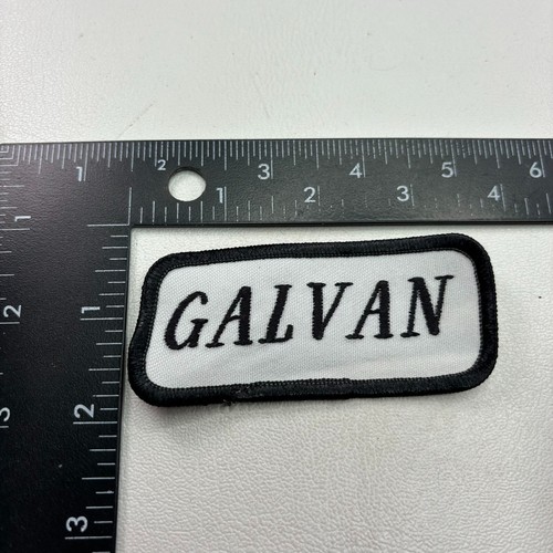 USED Retro Black Letter GALVAN (CAPS) Name Patch (Uniform, Mechanic ...