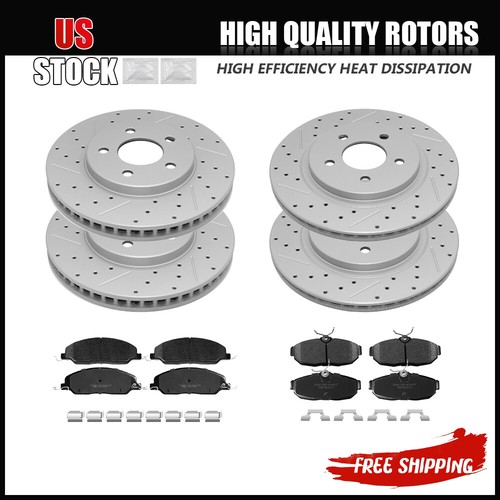 Front and Rear Brake Rotors+Ceramic Brake Pad for 2005-2010 Ford ...