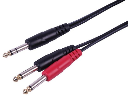 6.35mm 0.6cm Jack Stéréo À 2x Mono Jacks Mâle Câble , 5m - PLS00785 | eBay