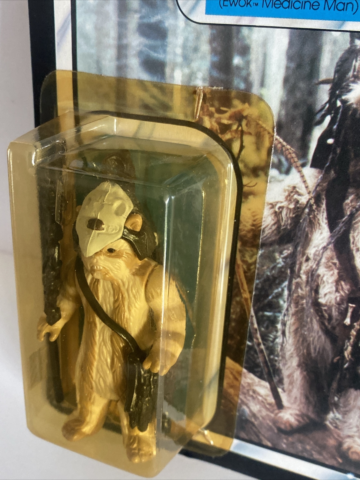 Vintage Star Wars Figure Logray Ewok 1983 Carded Unpunched 65 Back ROTJ ...