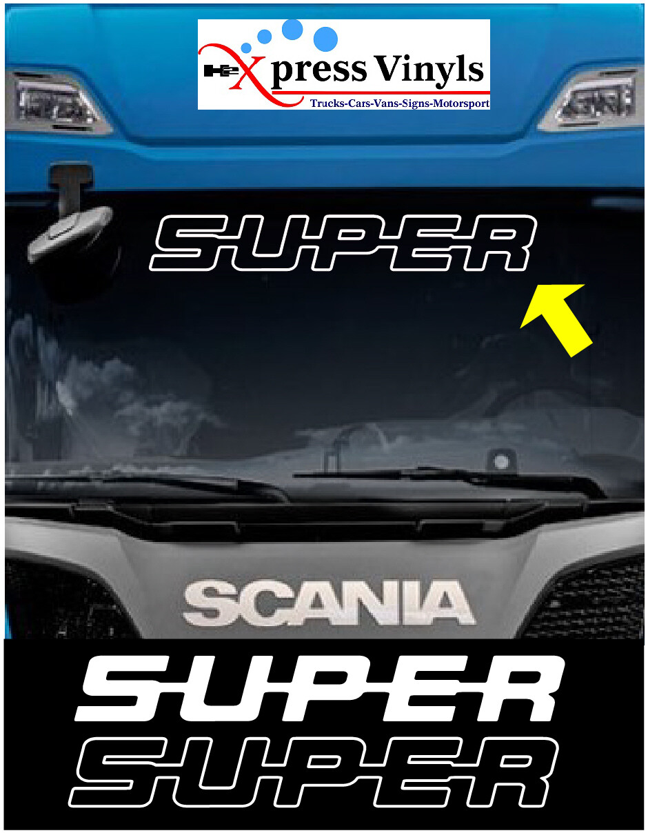 Scania SUPER windscreen decal. Scania V8 truck sticker graphic | eBay