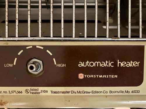 RARE VINTAGE RETRO TOASTMASTER SPACE HEATER 1320W MODEL 9b1-1 12V 50 ...