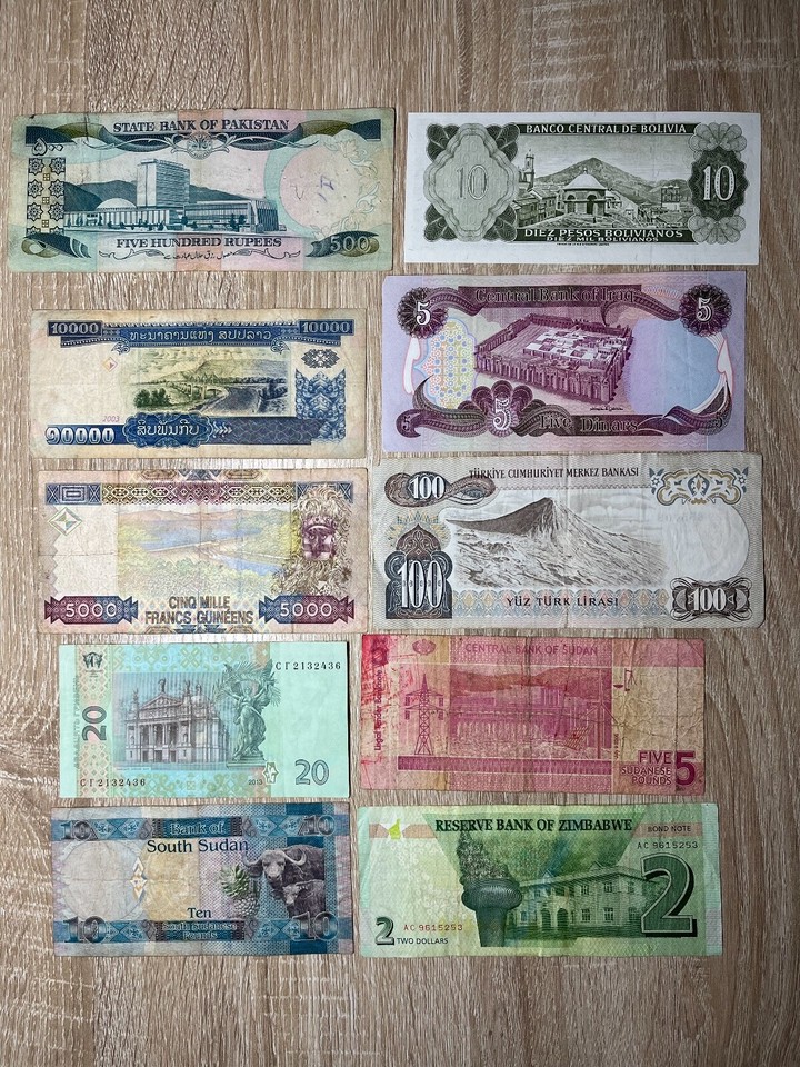 Assorted Lot of 10 Mixed Banknotes Excellent Variety Unique World ...