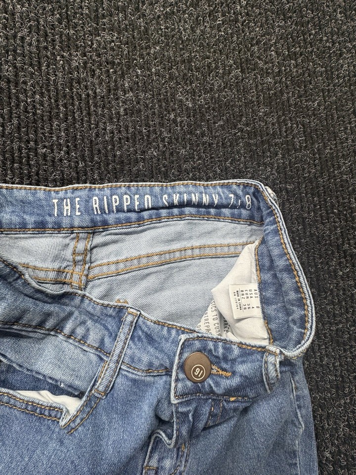 Cotton On Woman The Ripped Skinny 7/8 Blue Jeans Size 4 | eBay