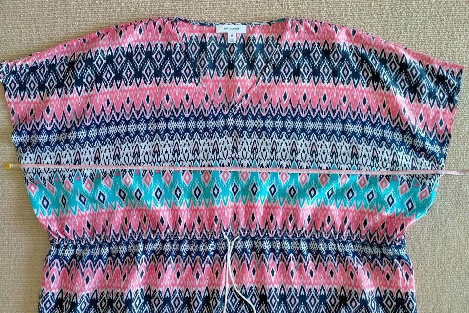 David Jones 100% silk beach top/dress with pull string waist size ...