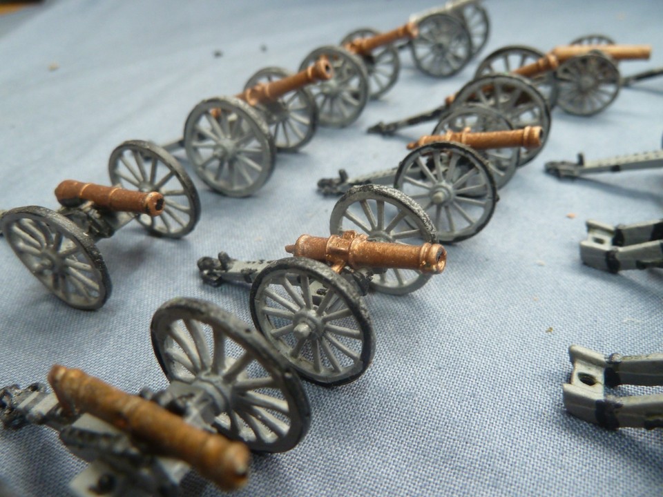 13x 25mm Metal Napoleonic Artillery Guns & 6 Limbers & Caissons ...