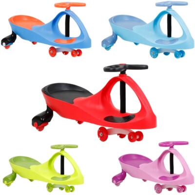 FLICKER SWING CAR RIDE ON SWIVEL SCOOTER KIDS TOY WIGGLE GYRO TWIST ...