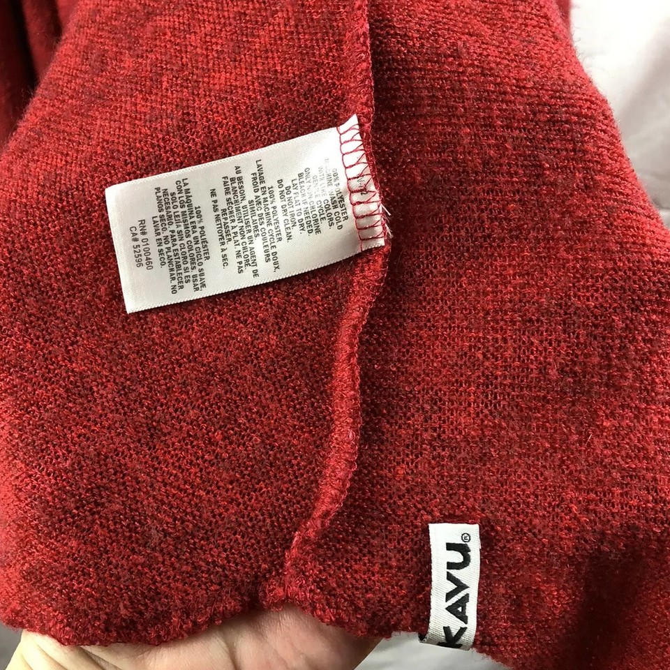 Red Tunic Sweater Open front Cardigan M/L Asymmetrical Trapeze ...