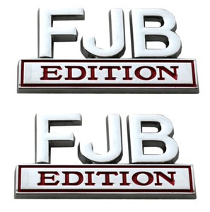2pcs FJB Edition Emblems Car 3D Bumper Sticker Fender Metal Badge ...