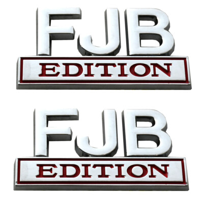 2pcs FJB Edition Emblems Car 3D Bumper Sticker Fender Metal Badge ...