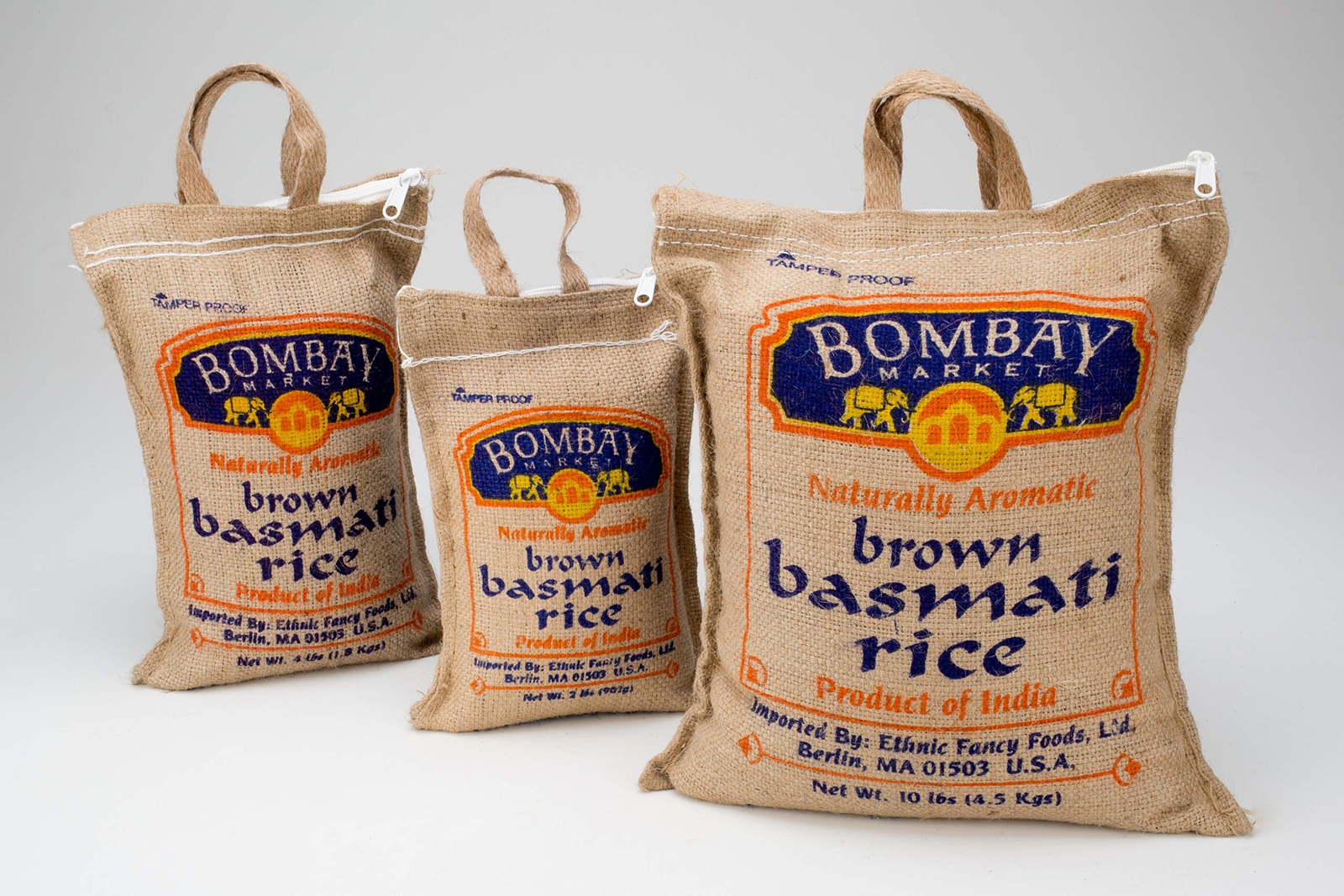 BOMBAY Burlap Rice Bags with Handles & Zipper EMPTY for sale online | eBay