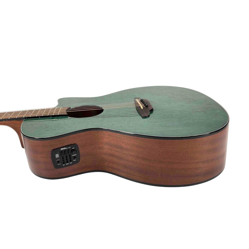 Luna Guitars Gypsy Eucalyptus EU Teal Right-Handed Acoustic/Electric ...
