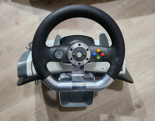 Microsoft Xbox 360 Wireless Racing Steering Wheel Force Feedback Pedals ...