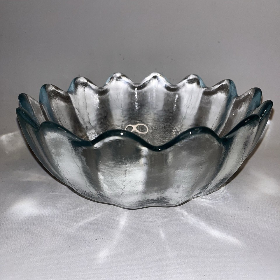Vintage Blenko Glass Clear Lotus Bowl 14 Pedal 8” | eBay