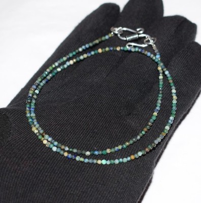 925 Silver Third Eye Chakra Round Azurite Gemstone Beaded New Necklace ...