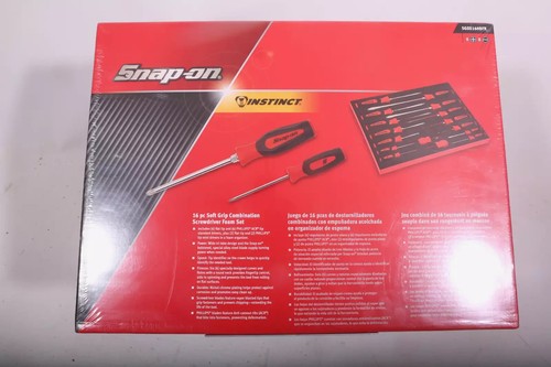 Snap-on Red 16 PC Instinct Soft Grip Screwdriver Set in Foam SGDX160BFR ...