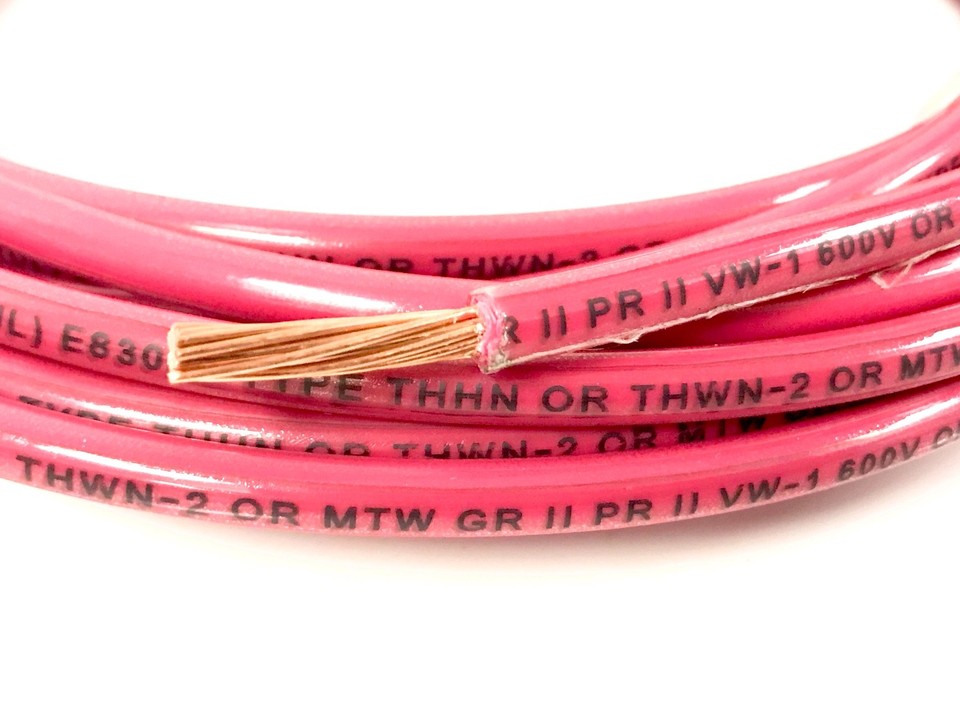 50' FEET THHN THWN-2 8 AWG GAUGE RED STRANDED COPPER BUILDING WIRE VW-1 ...