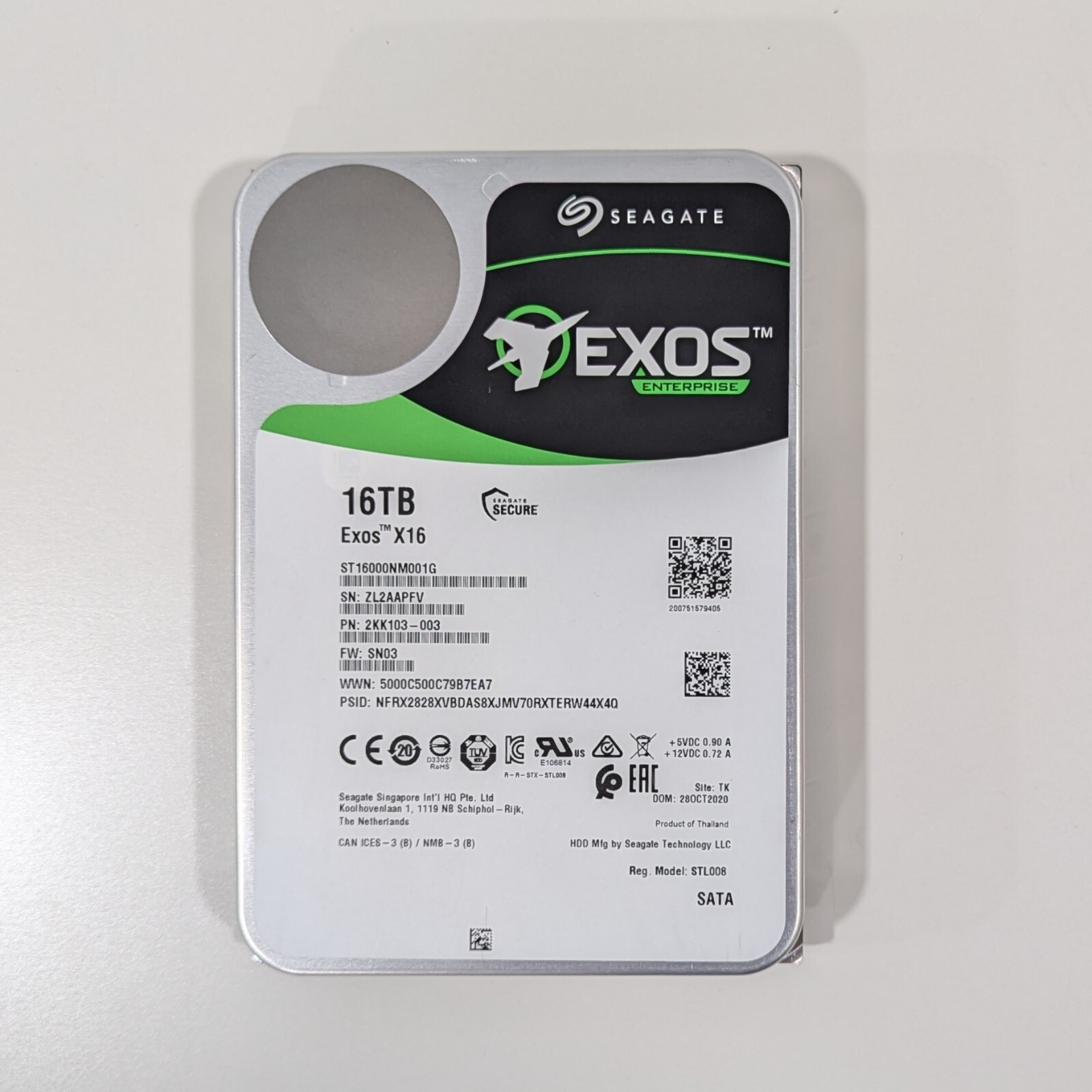 Seagate EXOS X16 16TB HDD, SATA, 7200rpm 3.5", ST16000NM001G,Internal ...