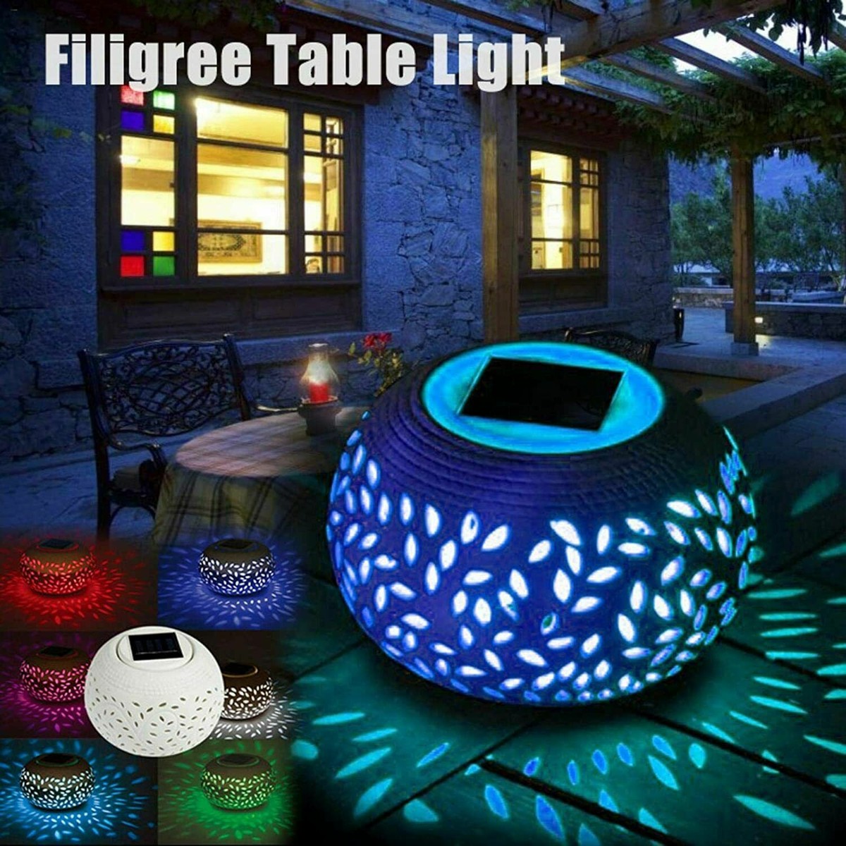 Outdoor Solar Light Lantern Ceramic Pot C Cattleya Integrated LED