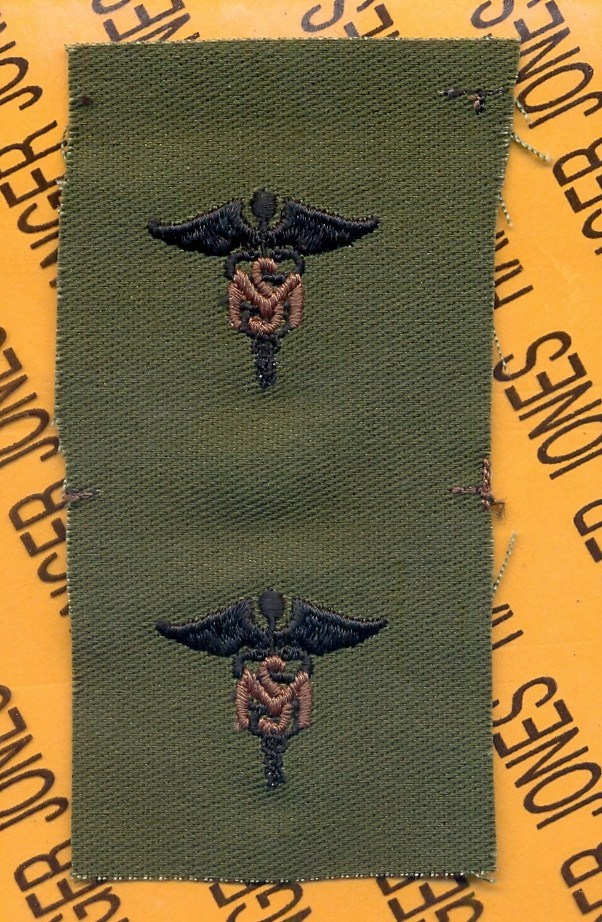 US Army Medical Service Corps Branch OD Green & Black sew on patch set ...