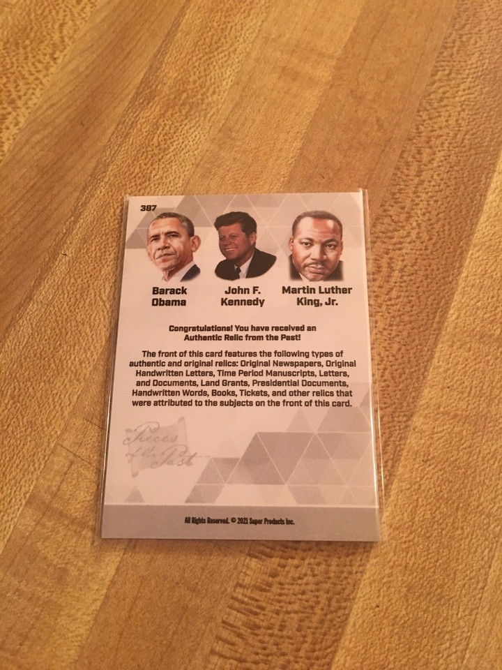 PIECES OF THE PAST HISTORICAL OBAMA KENNEDY MARTIN LUTHER KING TRIPLE ...