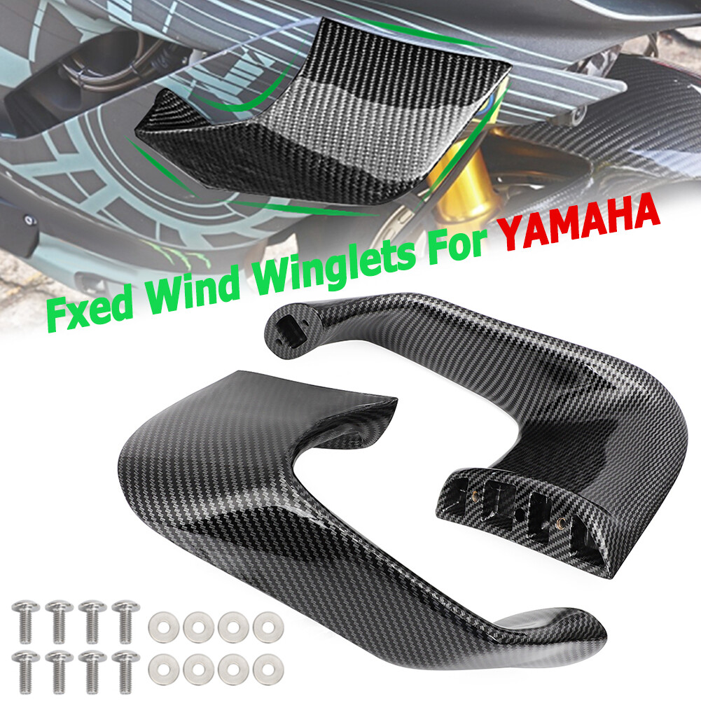 Carbon Fiber Front Spoiler Winglets Fxed Wind For YAMAHA YZF R6 YZF-R6 ...