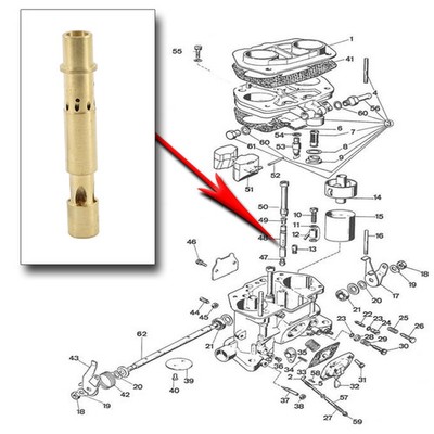 Emulsion Tube, F11, for IDF, HPMX, DCOE DCO, EPC Carbs Dunebuggy & VW ...