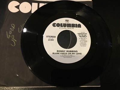 PROMO 45 Ronny Robbins - Blank Check COLUMBIA NM | eBay