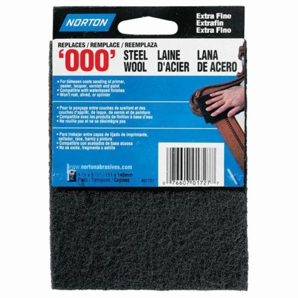 Norton "000" Gray Synthetic Steel Wool Pads, 2 Pack ^c | eBay