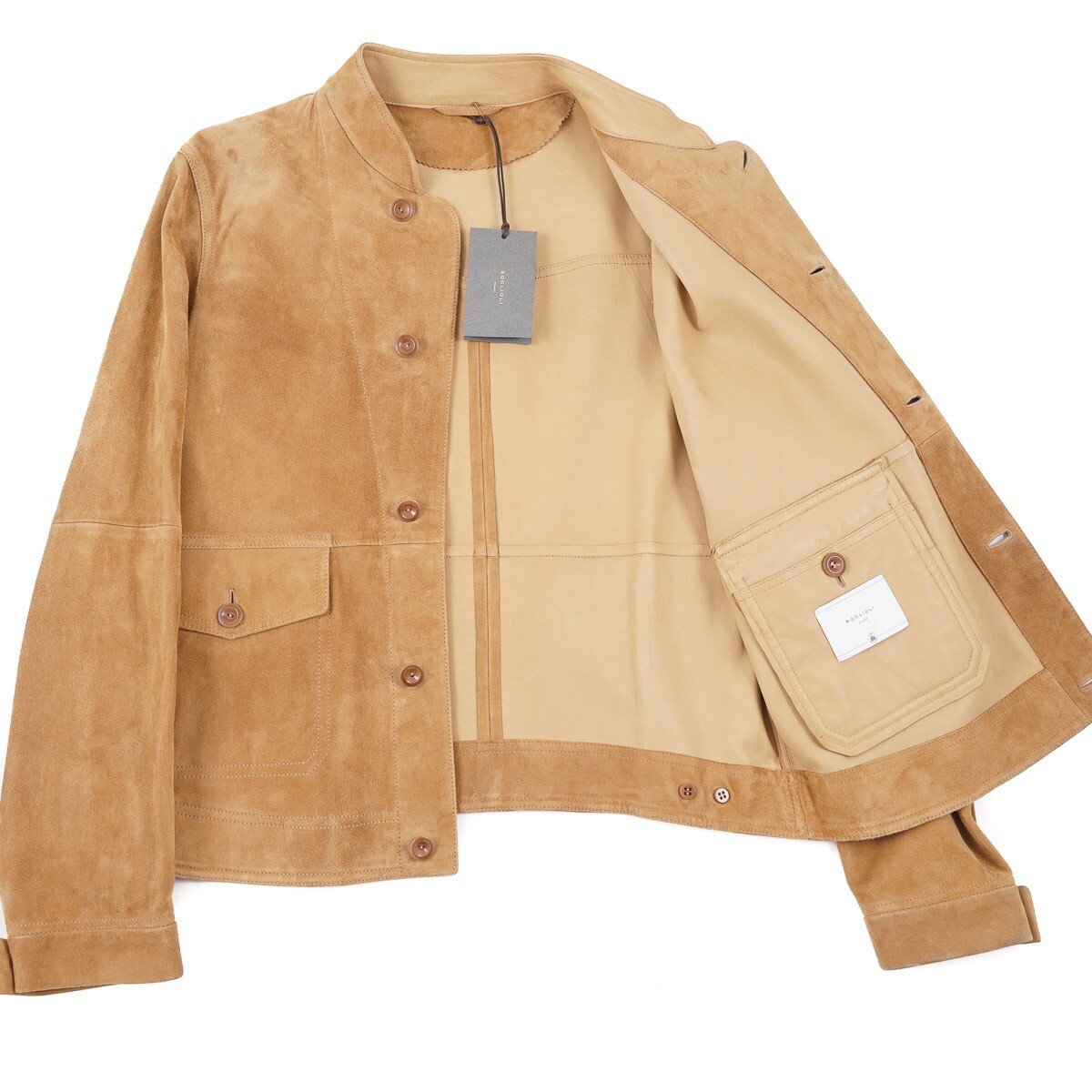 Boglioli Camel Tan Unlined Suede Leather Bomber Jacket M (Eu 50) NWT | eBay
