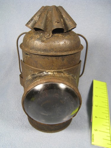 ANTIQUE VINTAGE Bullseye Torch Police Oil Lantern Flashlight 1883 Pat ...