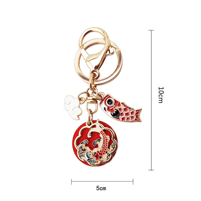 New Year's Red Chinese Style Prayer Good Luck Key Ring Creative Gift ...