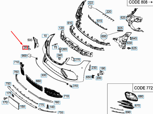 NEW OEM MERCEDES-BENZ S W222 FRONT BUMPER TOW EYE COVER A22288500239999 ...