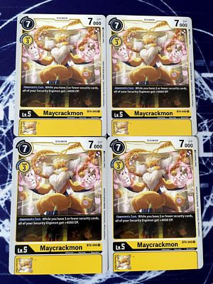 x4 Maycrackmon BT4-045 C Playset Digimon TCG Great Legend | eBay