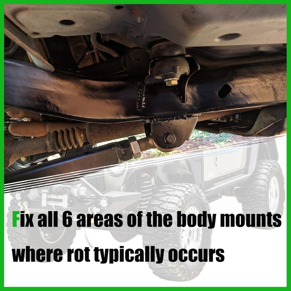 Full Tub Body Mount Repair Kit Front Rear Middle for Jeep Wrangler TJ ...
