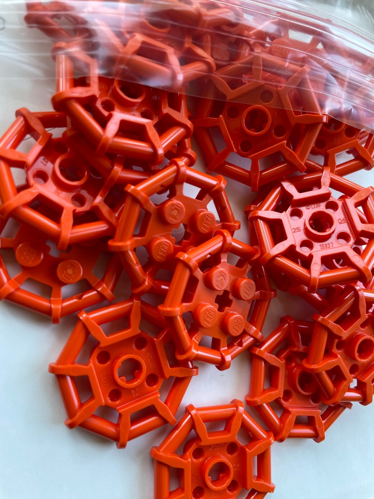 LEGO-NEW-#75937-REDDISH OR-PLATE MODIFIED 2 X 2 W/ OCTAGONAL BAR FRAME ...