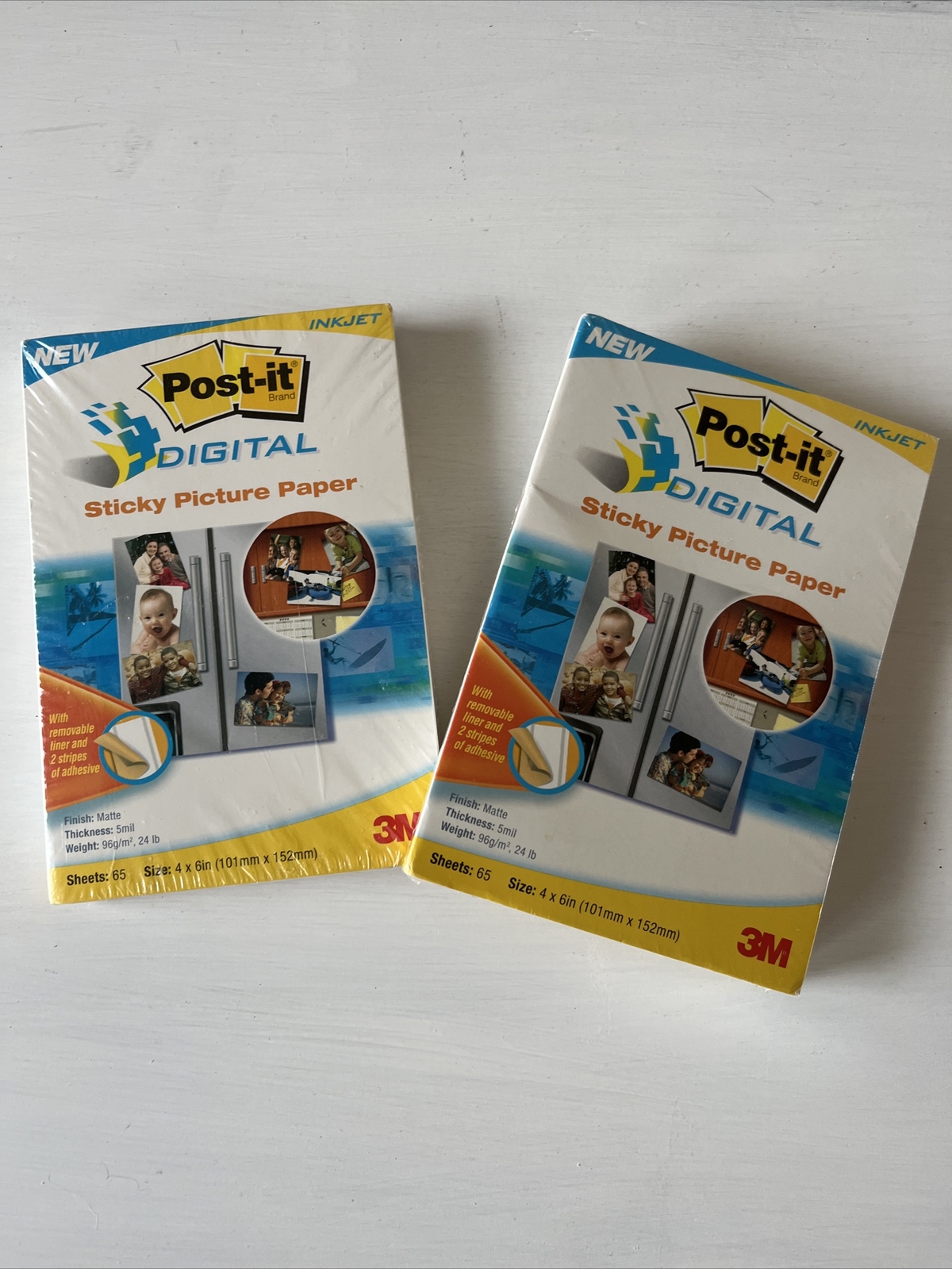 2 Packs Ink Jet 3M Post-It Digital Sticky Picture Paper 130 Sheets NEW ...