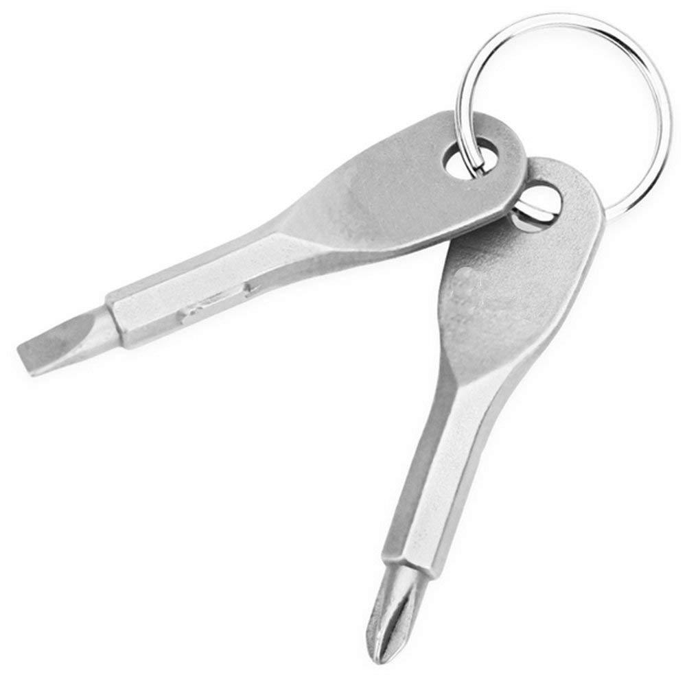 SCREWDRIVER KEYRING TOOL POCKET SCREW DRIVER FLATHEAD AND PHILLIPS ...
