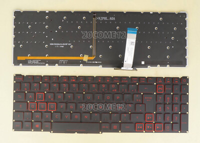 for Acer AN517-41 AN517-53 AN517-54 Keyboard Red Backlit Narrow French ...