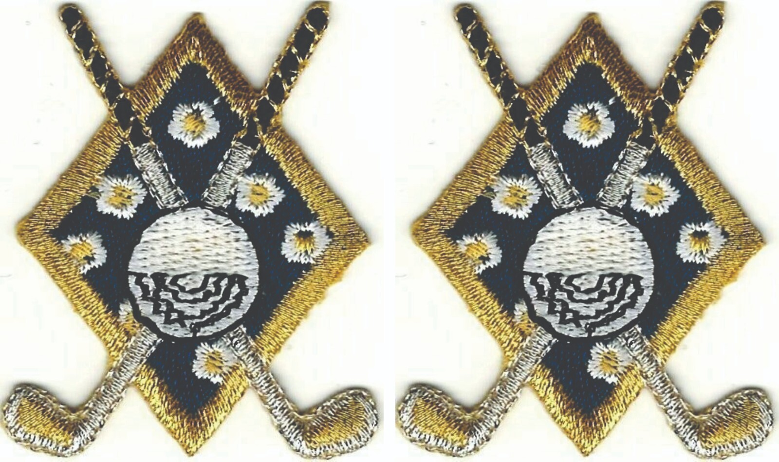 Golf Club Crest Patch Embroidered Floral Pattern Cut out Iron on Sew on ...