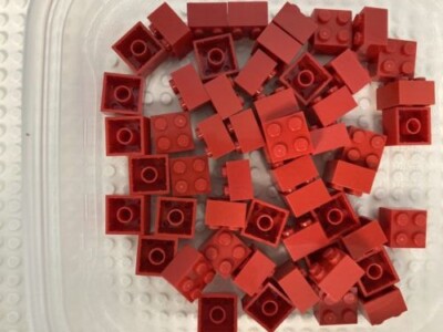 Lego 2x2 Brick 50 pieces Red 2x2 FREE SHIPPING | eBay