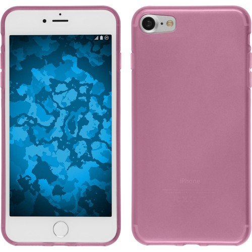 Silicone Case for Apple iPhone 8 Pink Transparent + 2 Screen Protectors ...