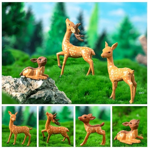 Cute Deer Miniature Statue Mini Micro Landscape Ornaments Home ...