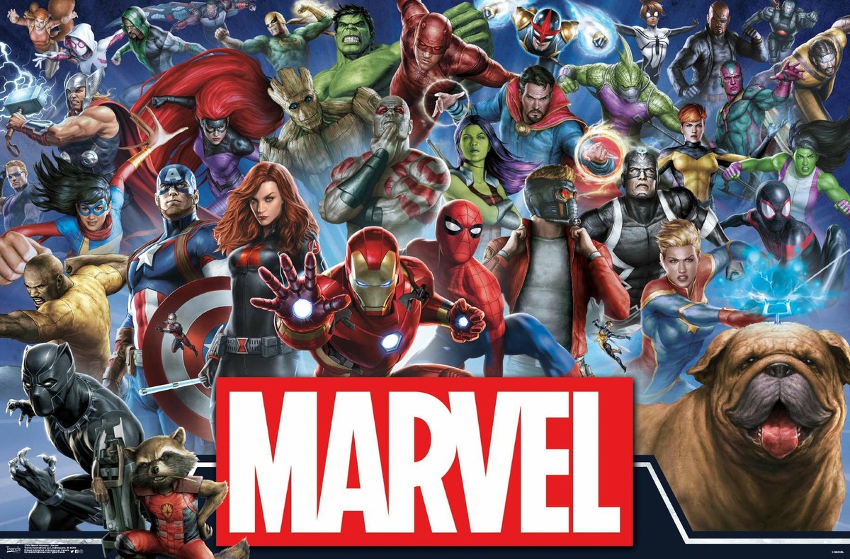 Powerful Marvel Characters Poster 24X36 Marvel Comics Spider Man