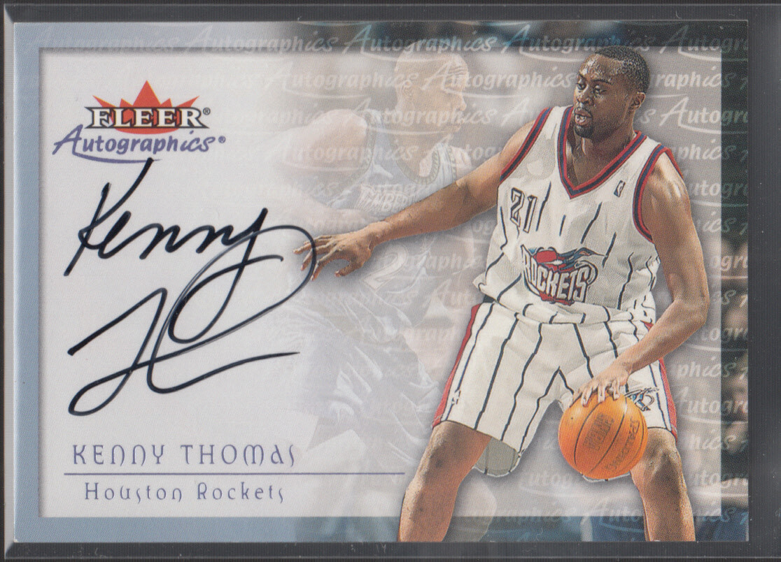 KENNY THOMAS 2000-01 Fleer Autographics #56 Rockets Auto Autograph ...