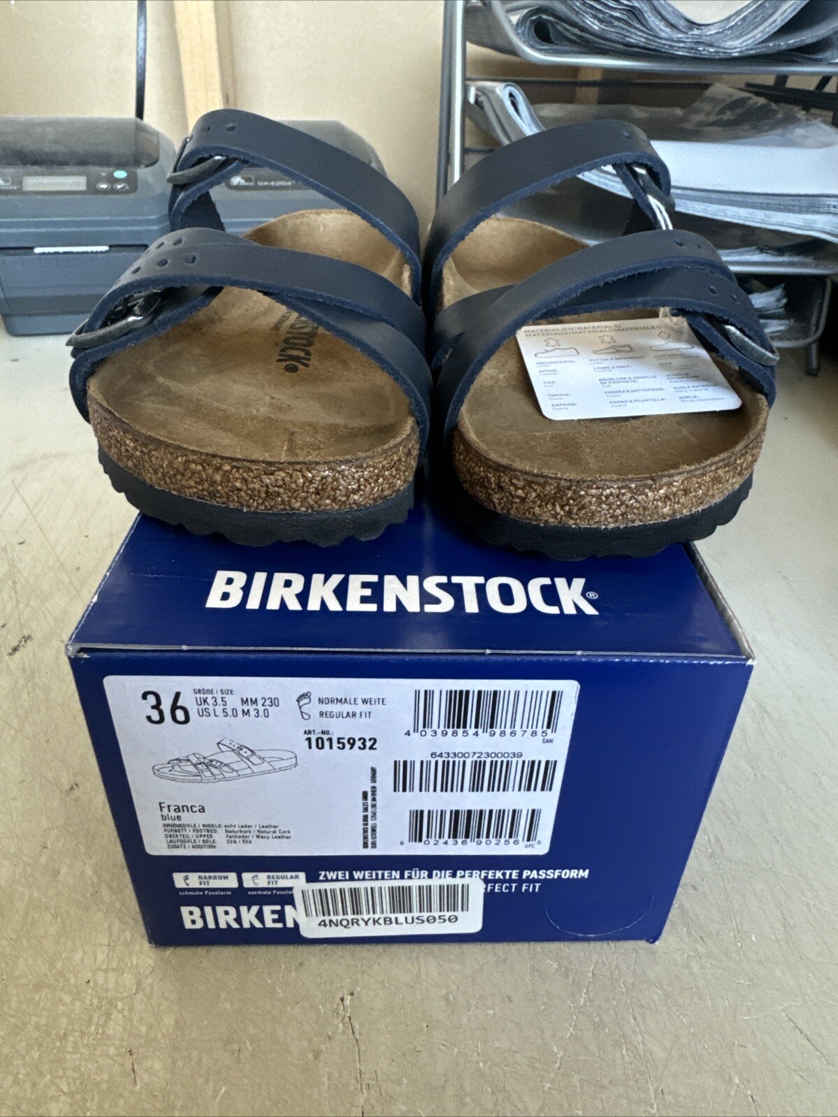 PICK - Birkenstock Women's Franca BLUE Natural Cork Footbed Regular Fit ...