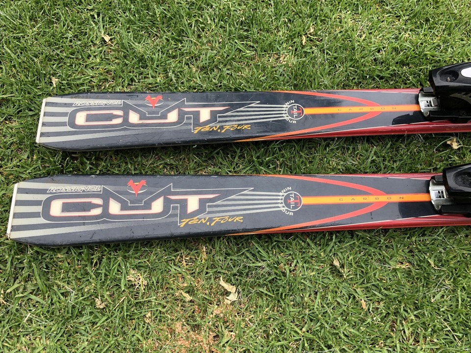 ROSSIGNOL CUT 10.4 L 184 CM DOWNHILL SKIS w/ Salomon 600 BINDINGS Red ...