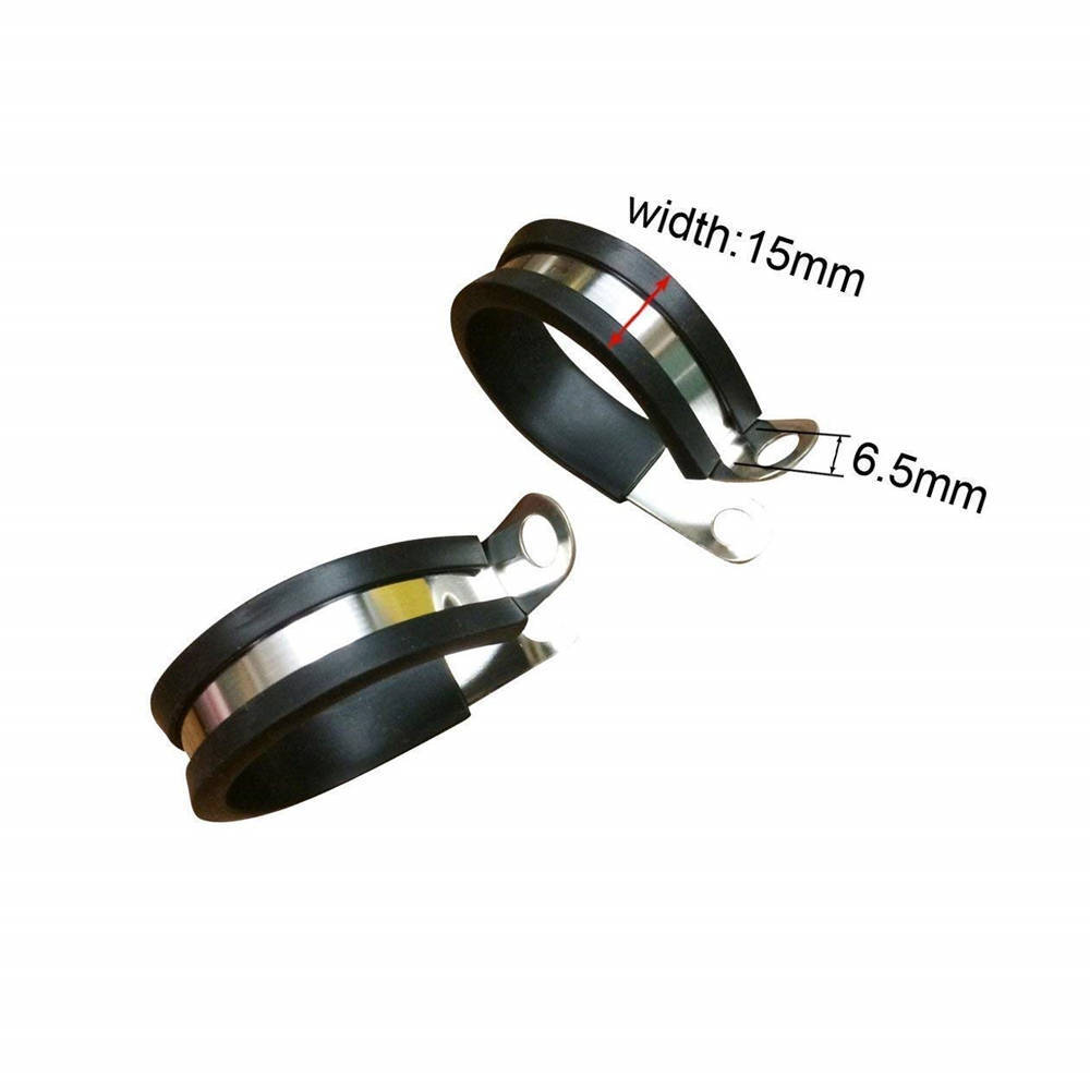 52pcs Galvanized Iron + Rubber Lined P Clips Wiring Hose Cable Clamp ...