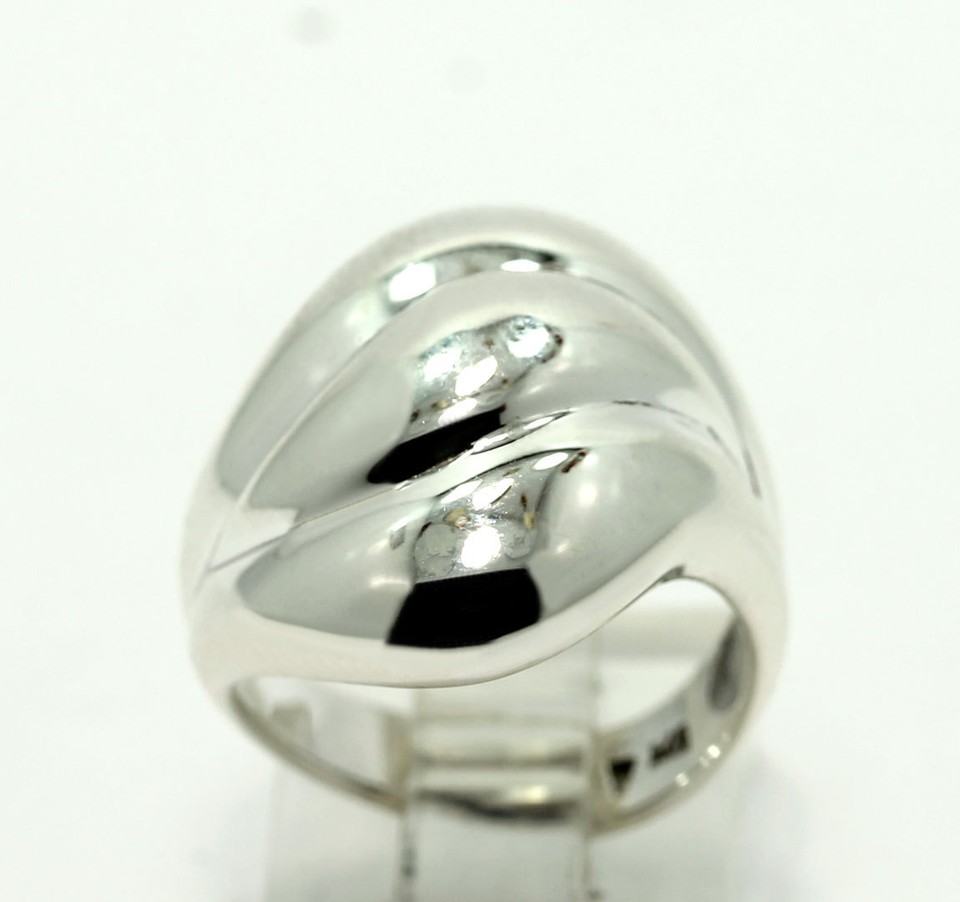 Sterling Silver Sculpted Wave Ripple Band Ring Size 5.75 | eBay