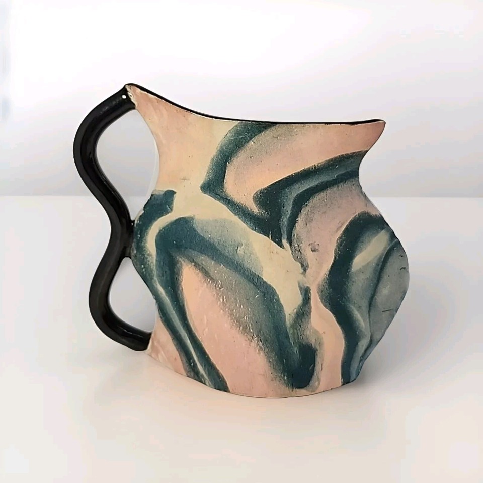 Vtg Flat Abstract Asymmetrical Matte Finish Studio Art Design Ceramic ...